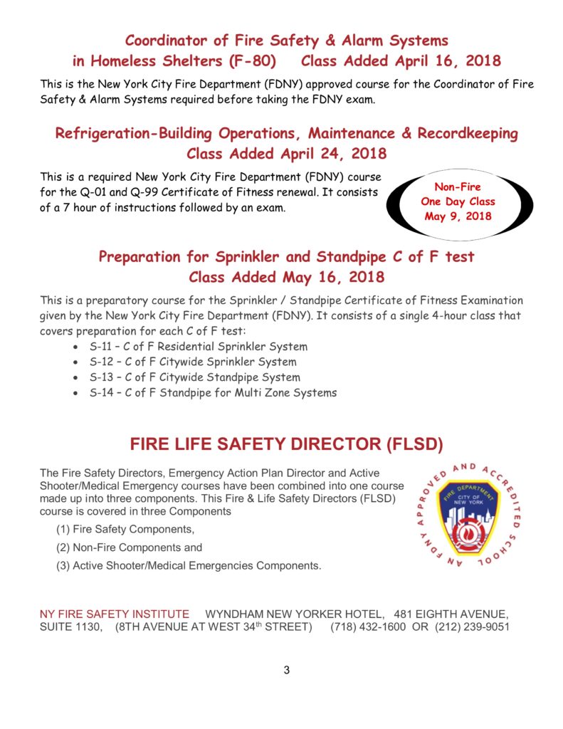 Fire Safety Message April 2018 – NY Fire Consultants Inc.