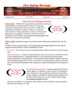 Fire Safety Message May 2018 – NY Fire Consultants Inc.
