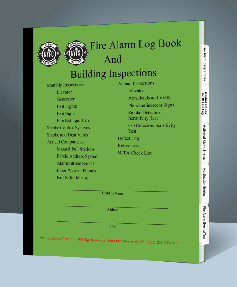 Fire Alarm Logbook and Building Inspections Logbook - NY Fire ...