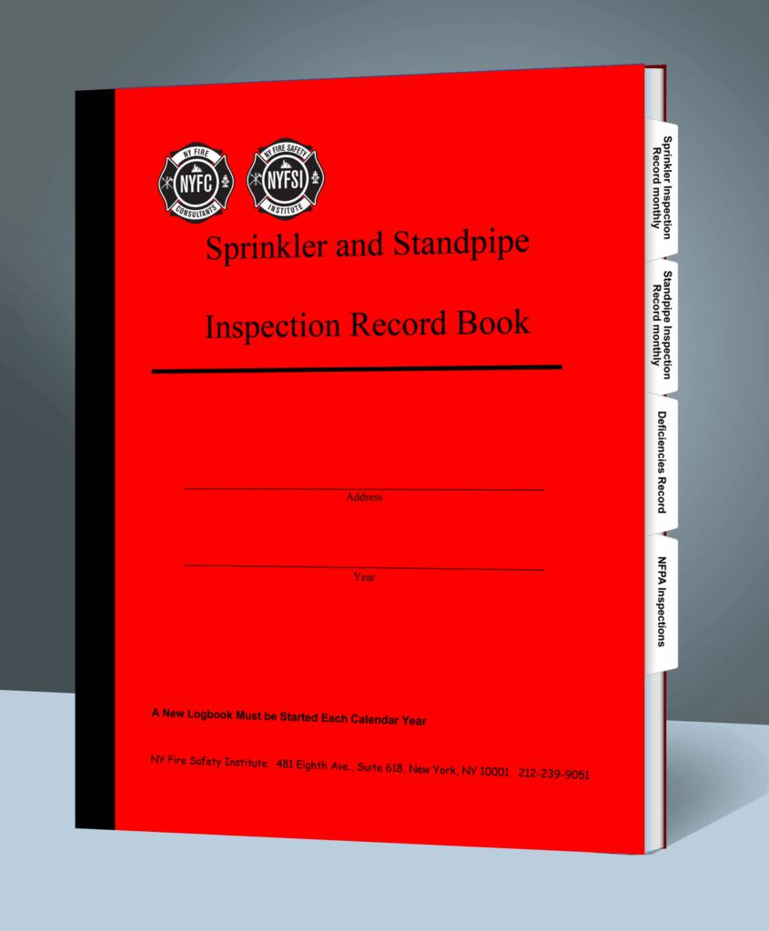 Sprinkler and Standpipe Inspection Record Book w/ Inspection Card - NY ...